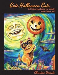 Cute Halloween Cats: A Cats and Kittens Colouring Book for Adults ...